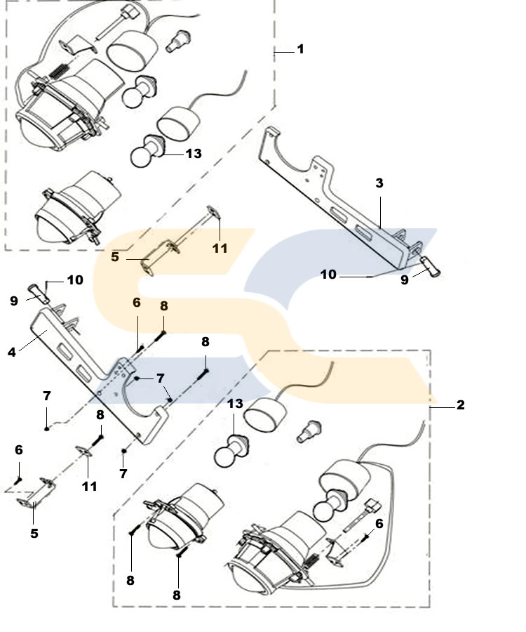 ALLI 500 Headlight Parts