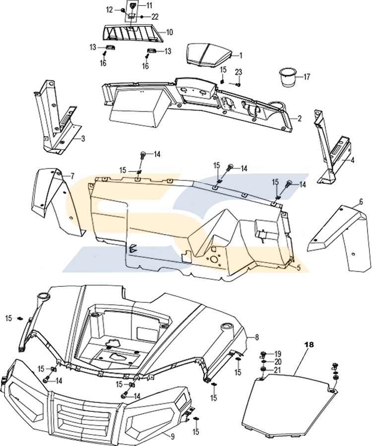 Cowboy 400 Front Hood & Panel