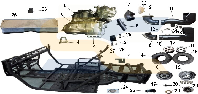 ENGINE & WINDSHIELD & TIRES