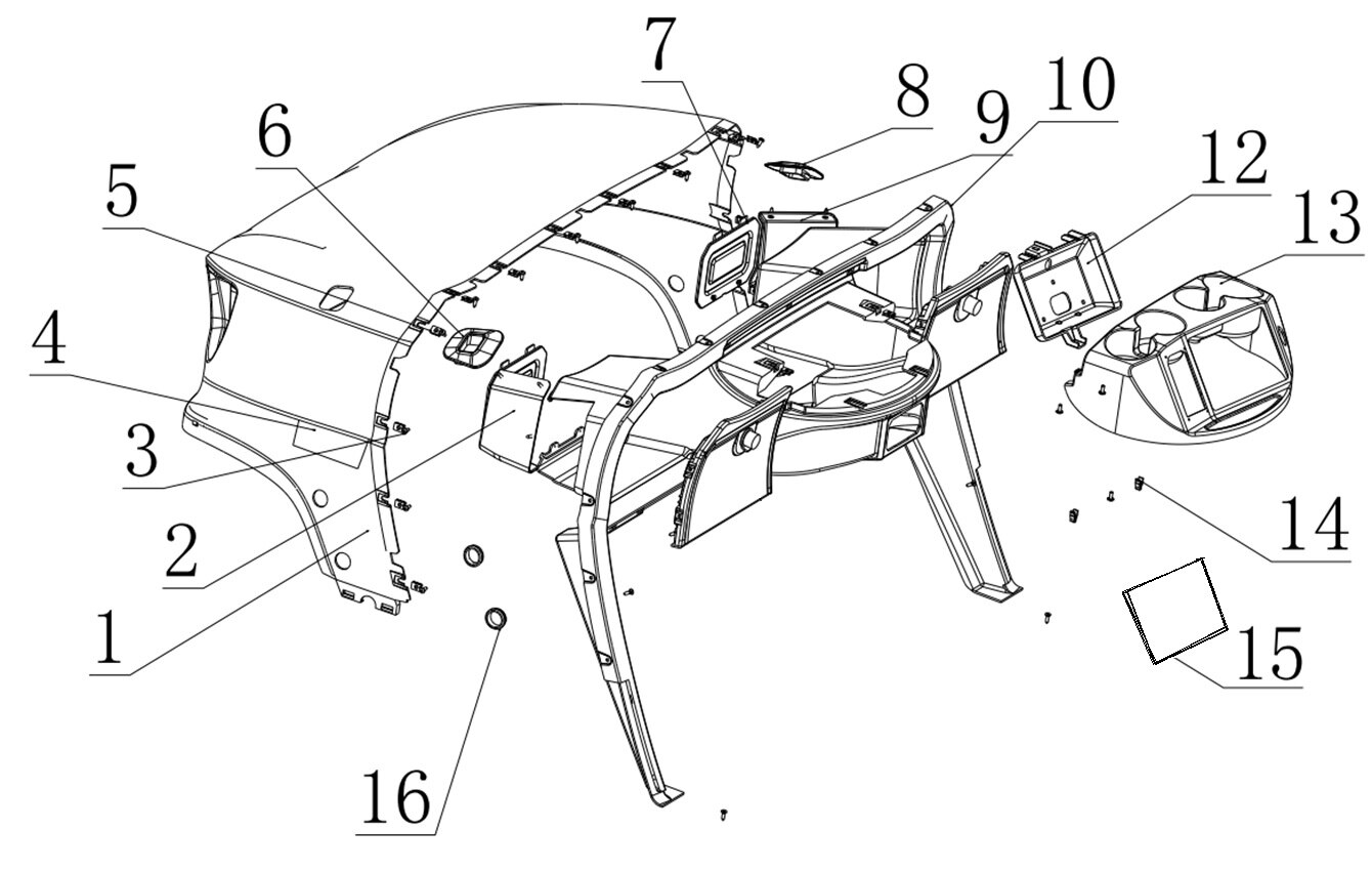 FRONT TRIM ASSY (7" Screen)