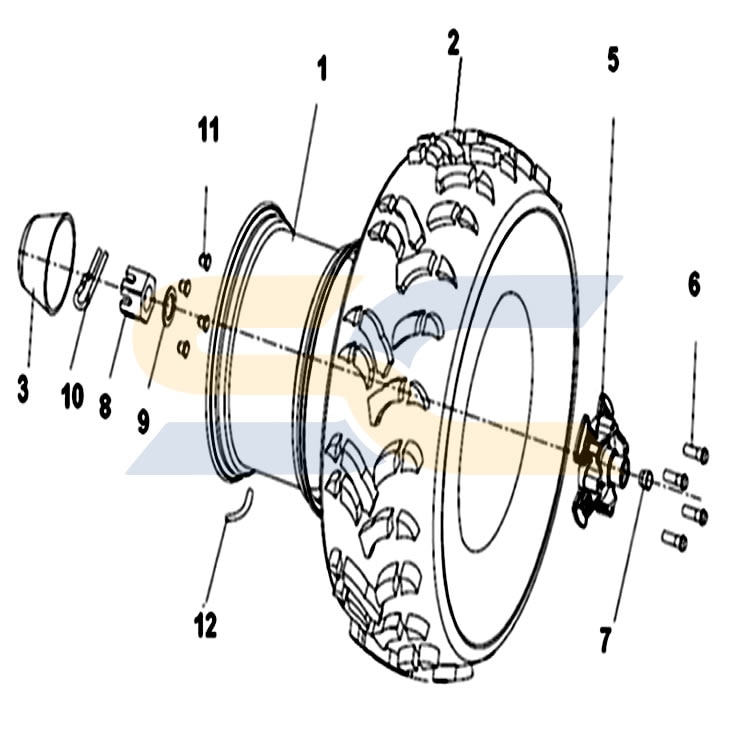 Atv Rear Wheel, Massimo MSA 550L Atv Rear Wheel- SCAutoSports