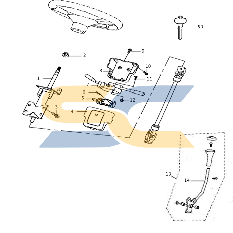 MSU 400 Steering Column